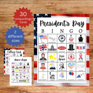 President's Day Bingo, Printable Party Game for Kids, Teens, and Adults ...