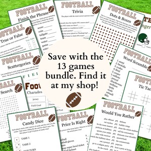 Football Would You Rather Game, Printable American Football Party Game ...