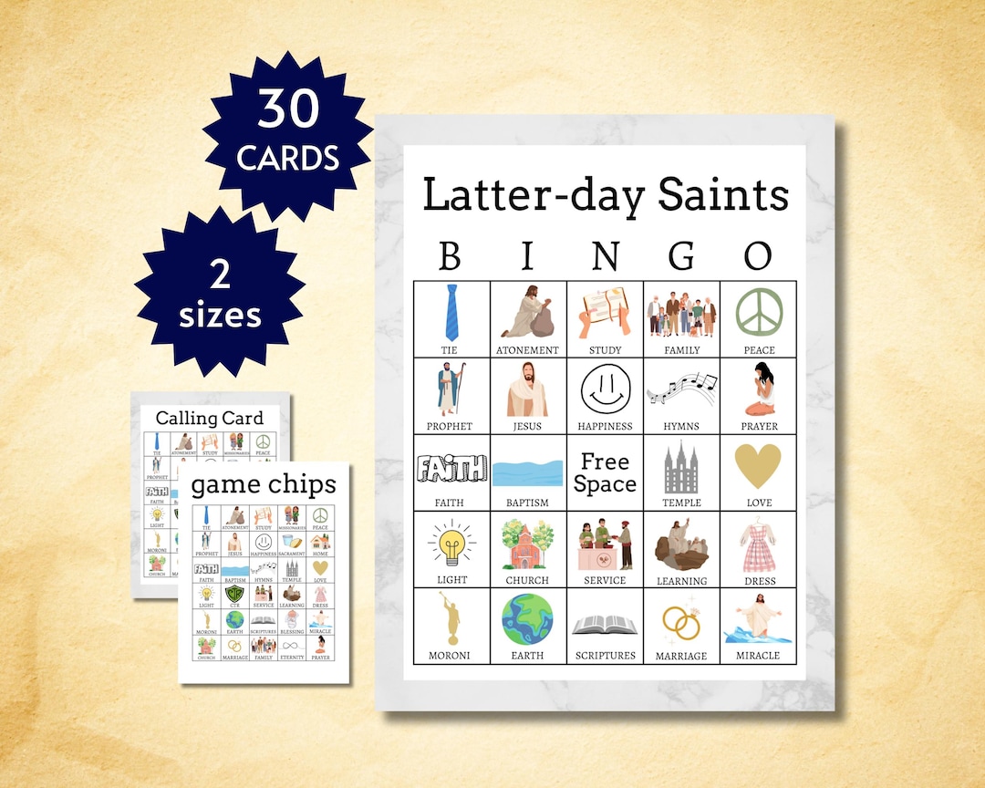 Latter-day Saints Bingo, Printable LDS Party Game for Kids, Teens, and ...