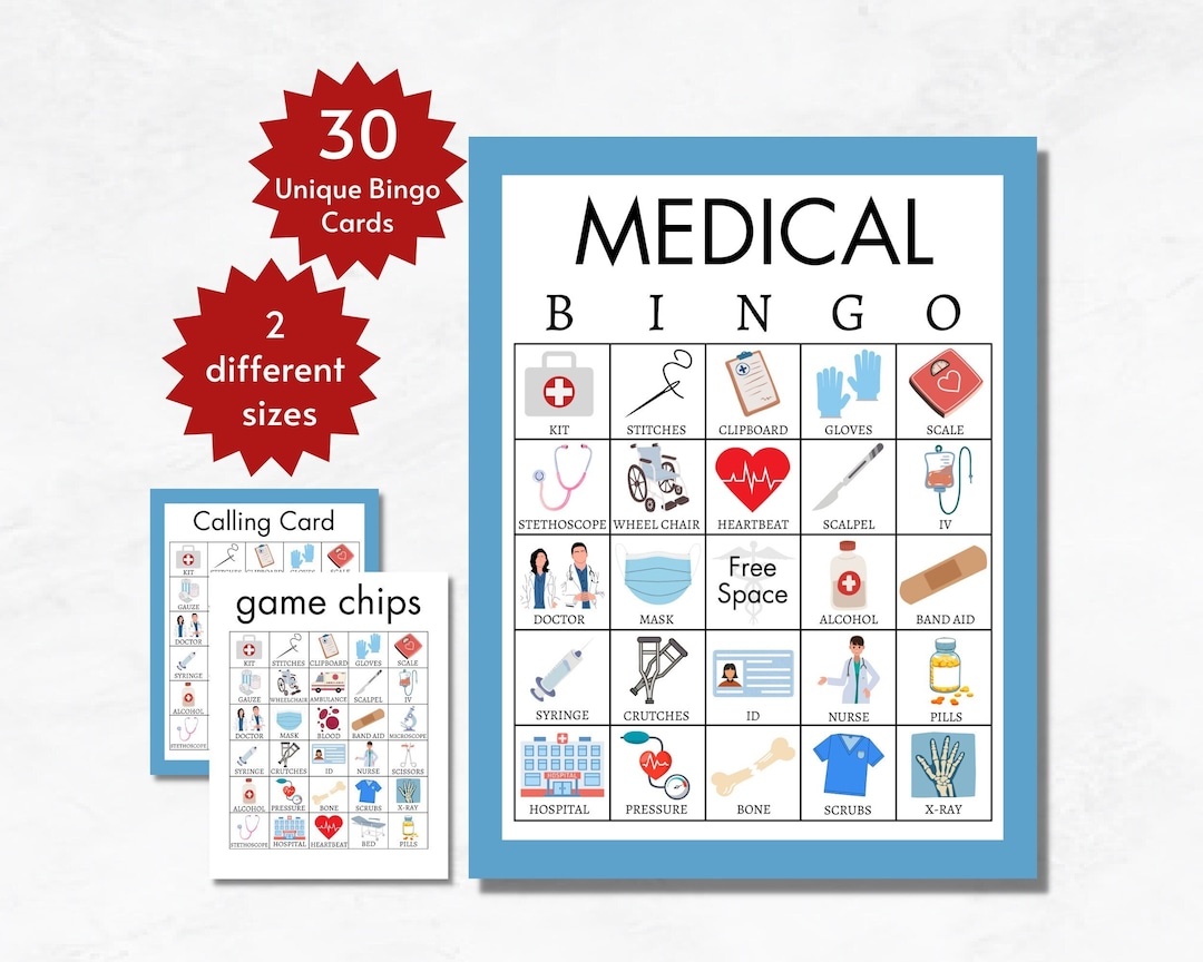Medical Bingo Cards, Nurse Appreciation Week Game, Doctor-themed ...