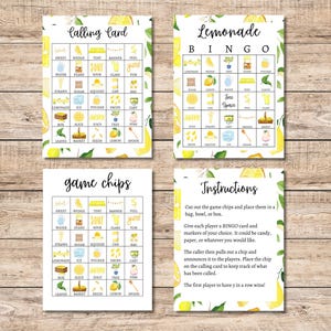 Lemonade Bingo Cards, Printable Lemon-themed Party Game for Kids and ...