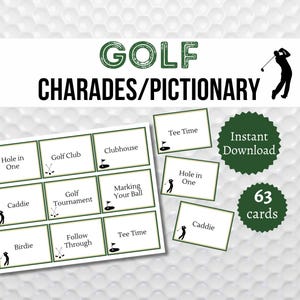 Golf Charades Cards, Printable Golf Party Game for Kids, Teens, and ...