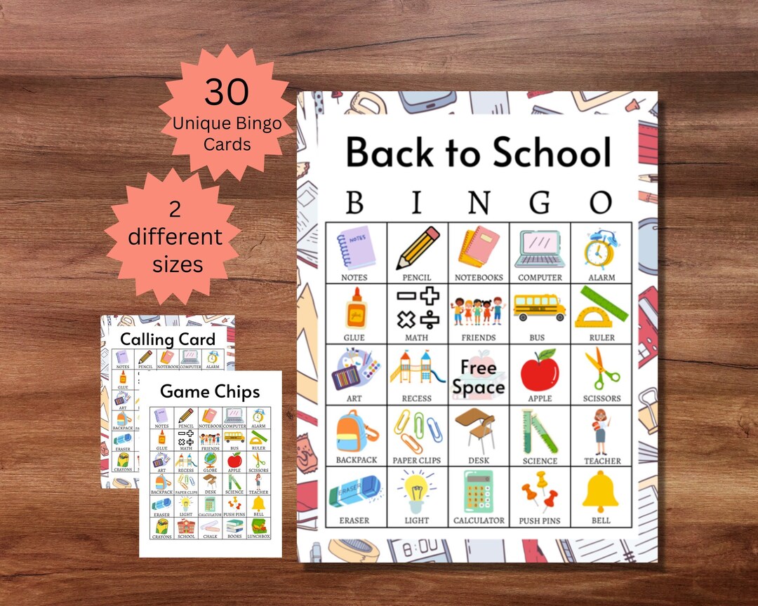 Back to School Bingo, Printable Classroom Activity for Kids, Teens, and ...