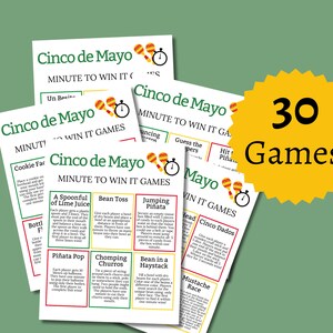 Cinco De Mayo Minute to Win It, Printable May 5th Party Games for Kids ...