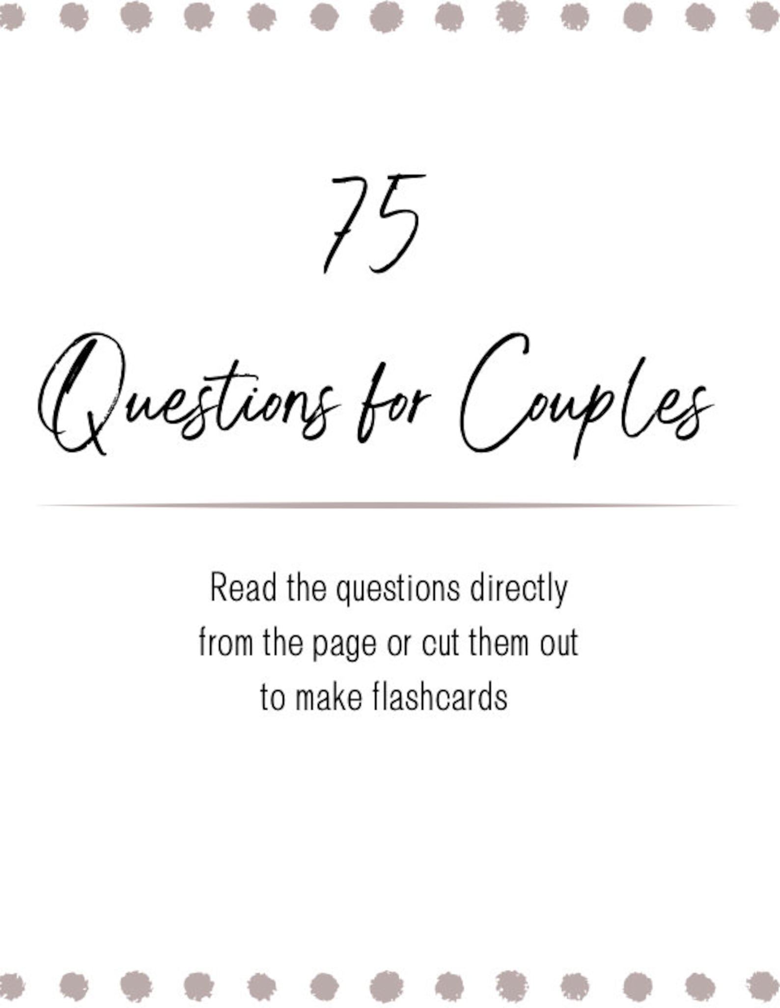 Questions for Couples Cards, Printable Conversation Starters, Easy Date ...