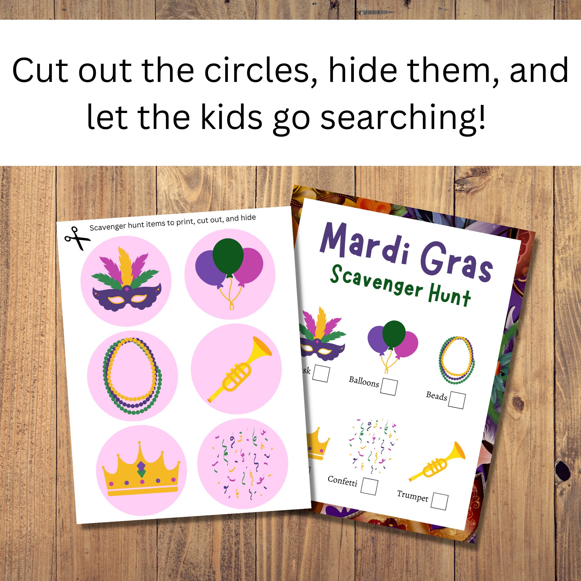 Mardi Gras Scavenger Hunt for Kids, Printable Mardi Gras Party Game for ...