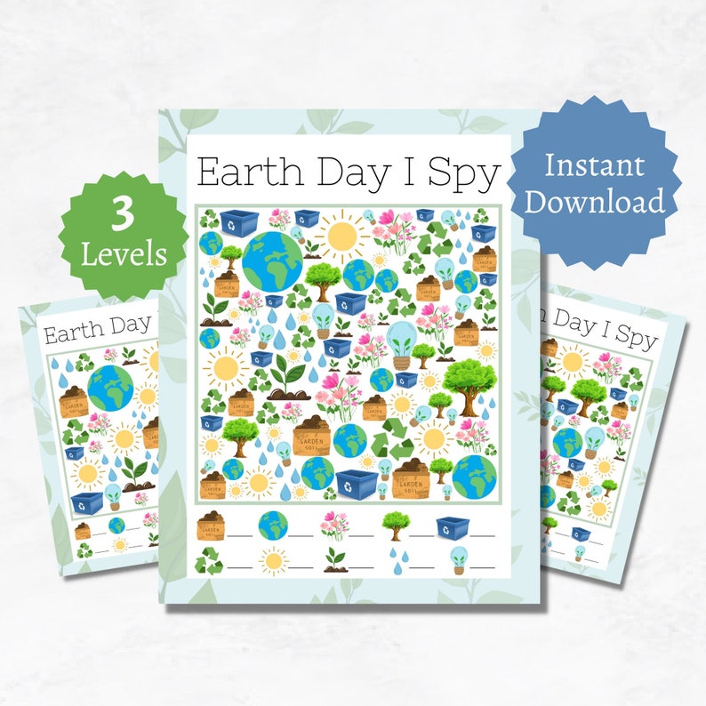 Earth Day I Spy Game Earth Day Printable Earth Day Games for - Etsy