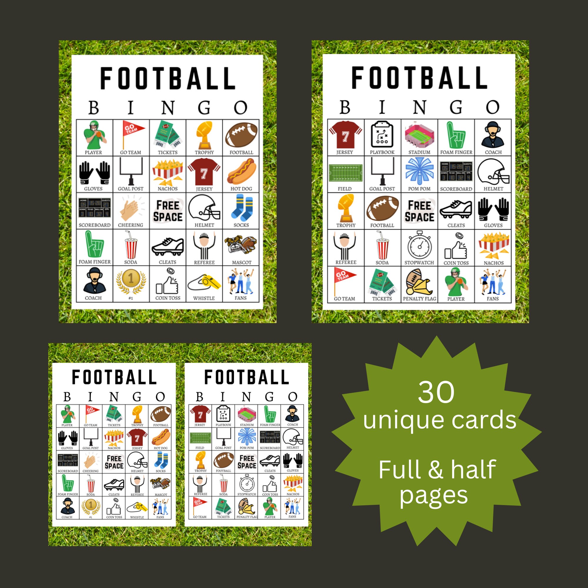 Sports Activities Bundle, Printable Sports Games, Football Bingo ...