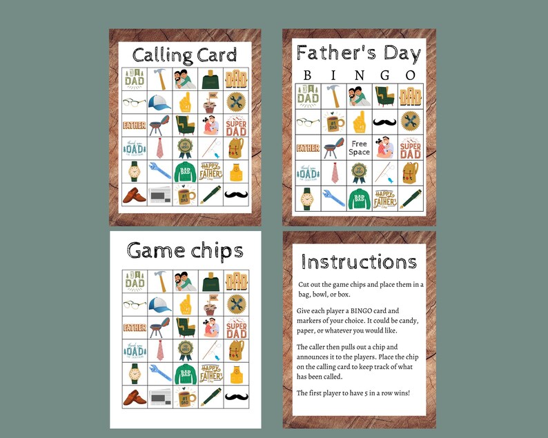 Father's Day Bingo Cards Bundle, Printable Father's Day Party Game for ...