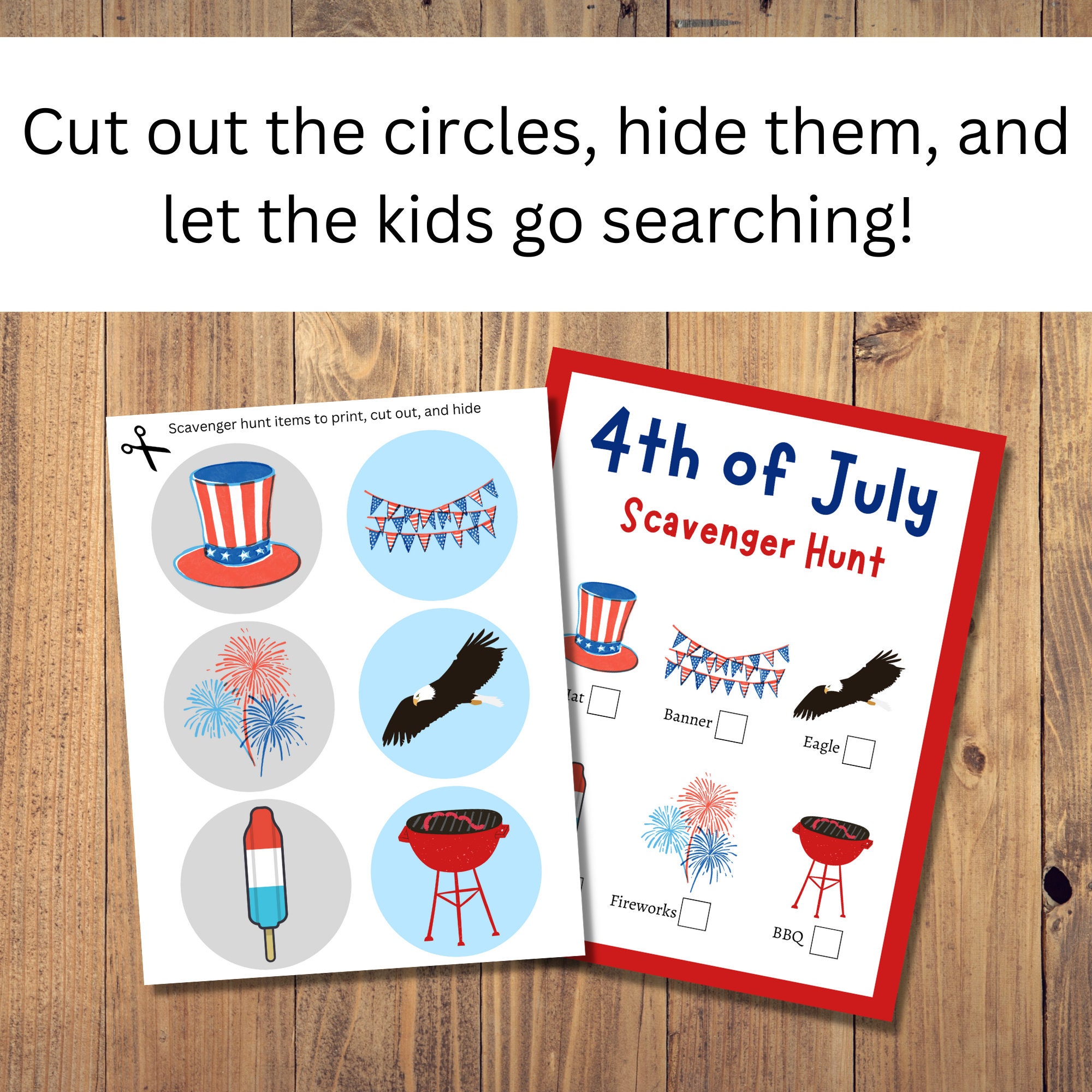 4th of July Scavenger Hunt for Little Kids, Fourth of July Party Game ...