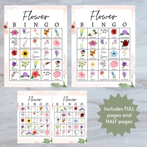 Flower Bingo Cards, Floral Party Game for Kids, Teens, and Adults ...
