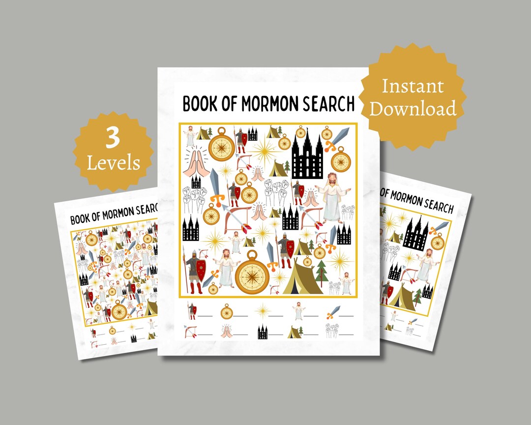 Book of Mormon Search and Find Game, Printable LDS Activity for Kids ...
