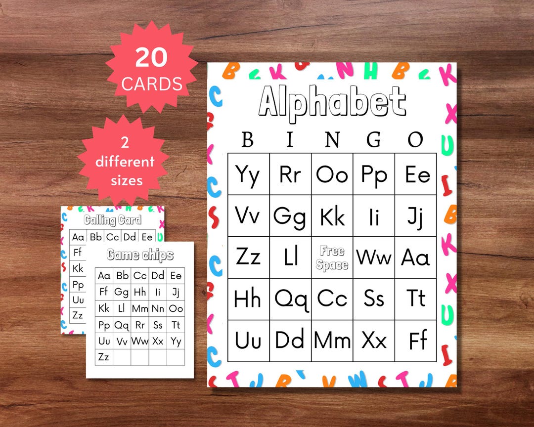 Alphabet Bingo Cards, Printable Letters Learning Game for Kids ...