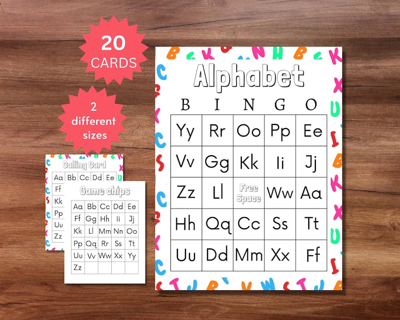 Alphabet Bingo Cards, Printable Letters Learning Game for Kids ...