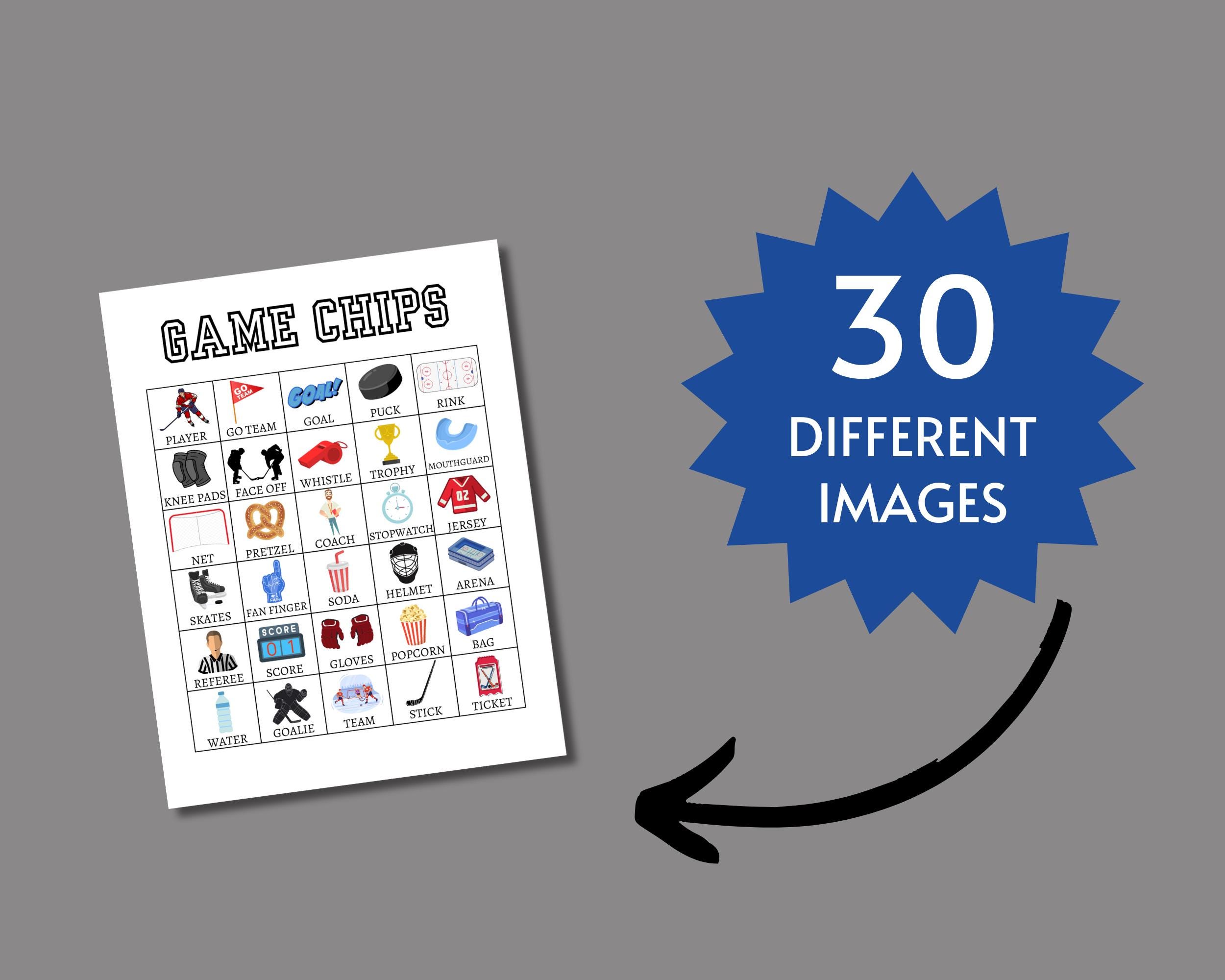 Hockey Bingo Cards, Printable Hockey Party Game for Kids, Teens, and ...