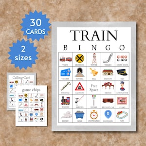 Train Bingo Cards, Printable Railroad Party Game for Kids, Teens, and ...
