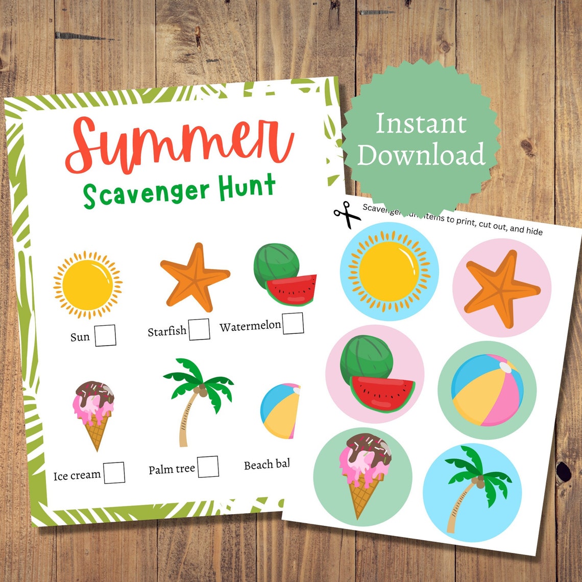 Summer Scavenger Hunt Printable Summer Games for Kids Summer - Etsy