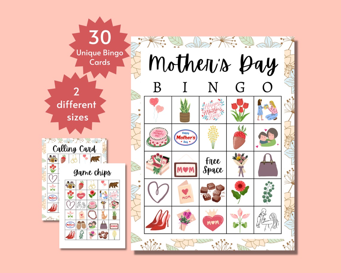 Mother's Day Bingo, Mother's Day Bingo for Kids, Printable Mother's Day ...