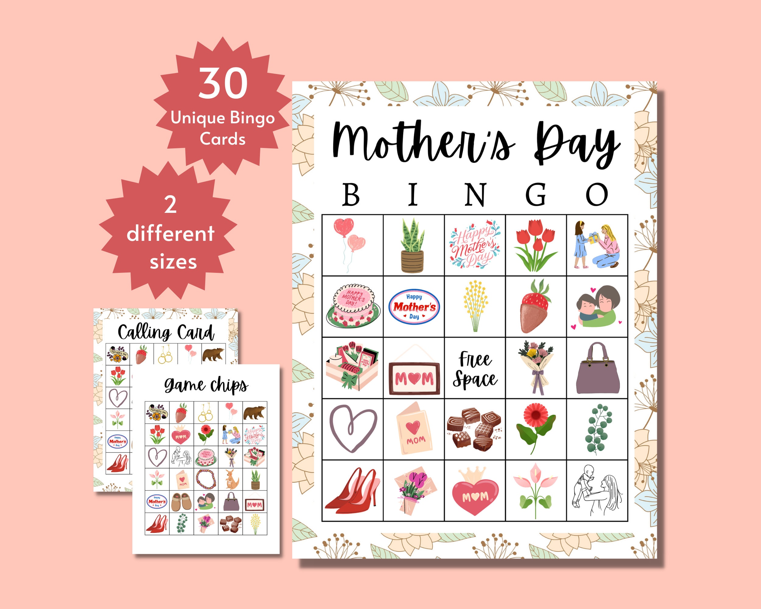 Mother's Day Bingo, Mother's Day Bingo for Kids, Printable Mother's Day ...