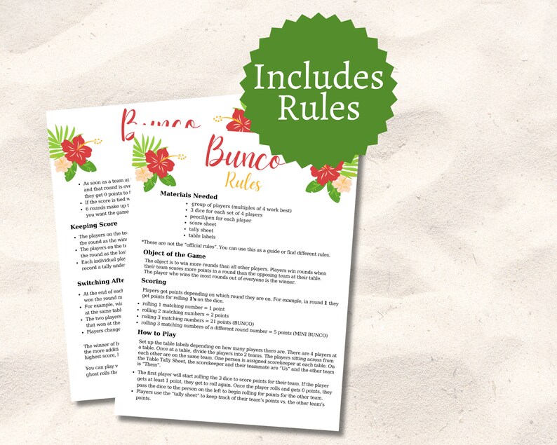 Summer Bunco Bundle, Printable Summertime Activity for Large Groups ...