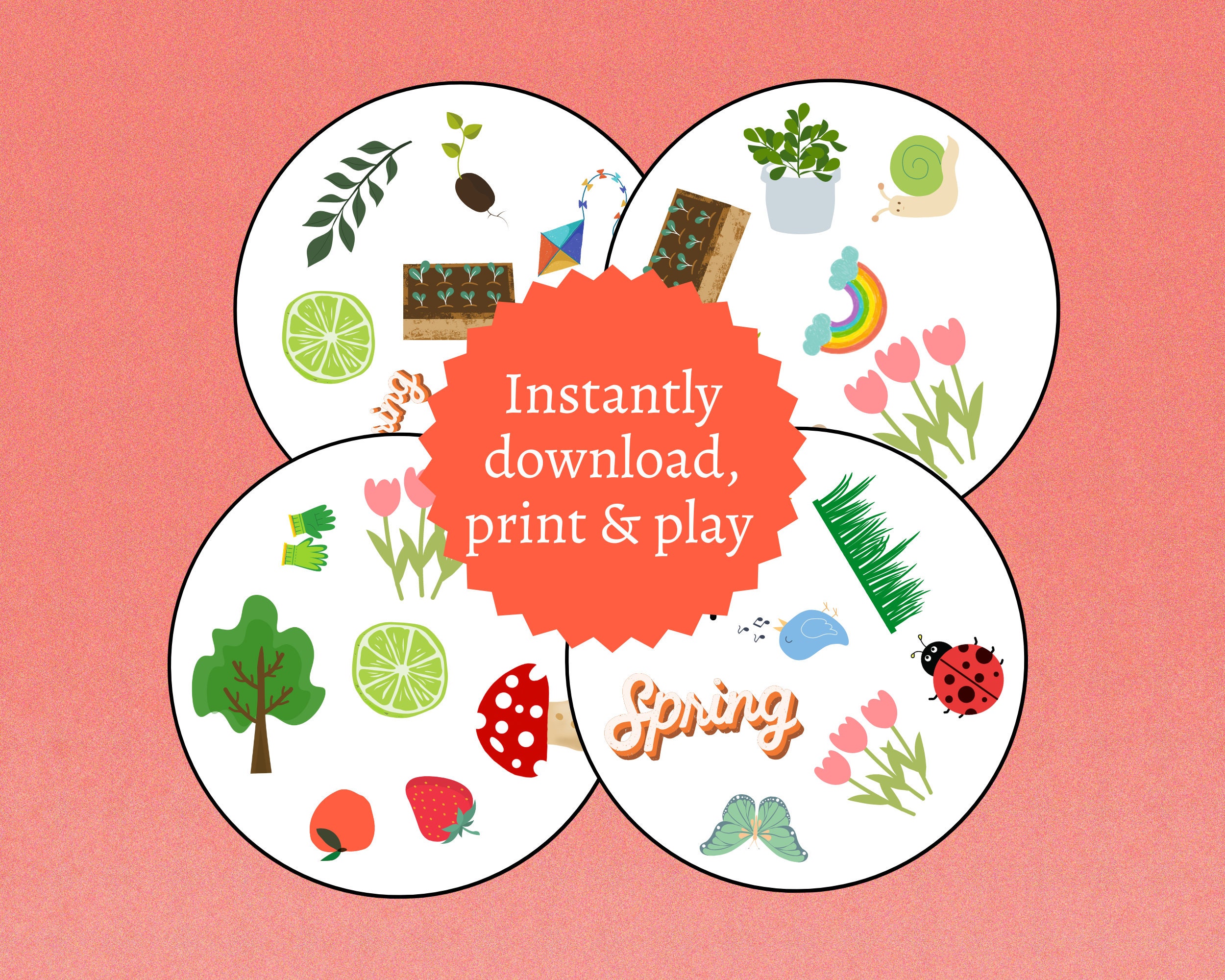 Spring Seek It Card Game, Printable Springtime Activity for Kids, Teens ...