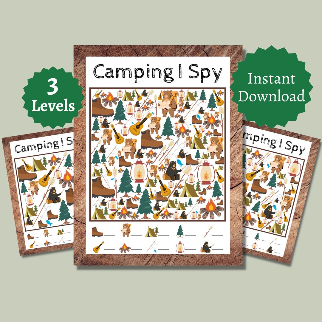 Camping I Spy Game Camping Scavenger Hunt Camping Games - Etsy