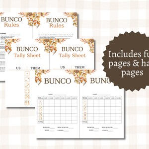 Fall Bunco Cards Bundle, Printable Autumn Party Game for Groups ...