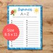 Summer A to Z Trivia Game, Printable Luau Party Game for Kids, Teens ...