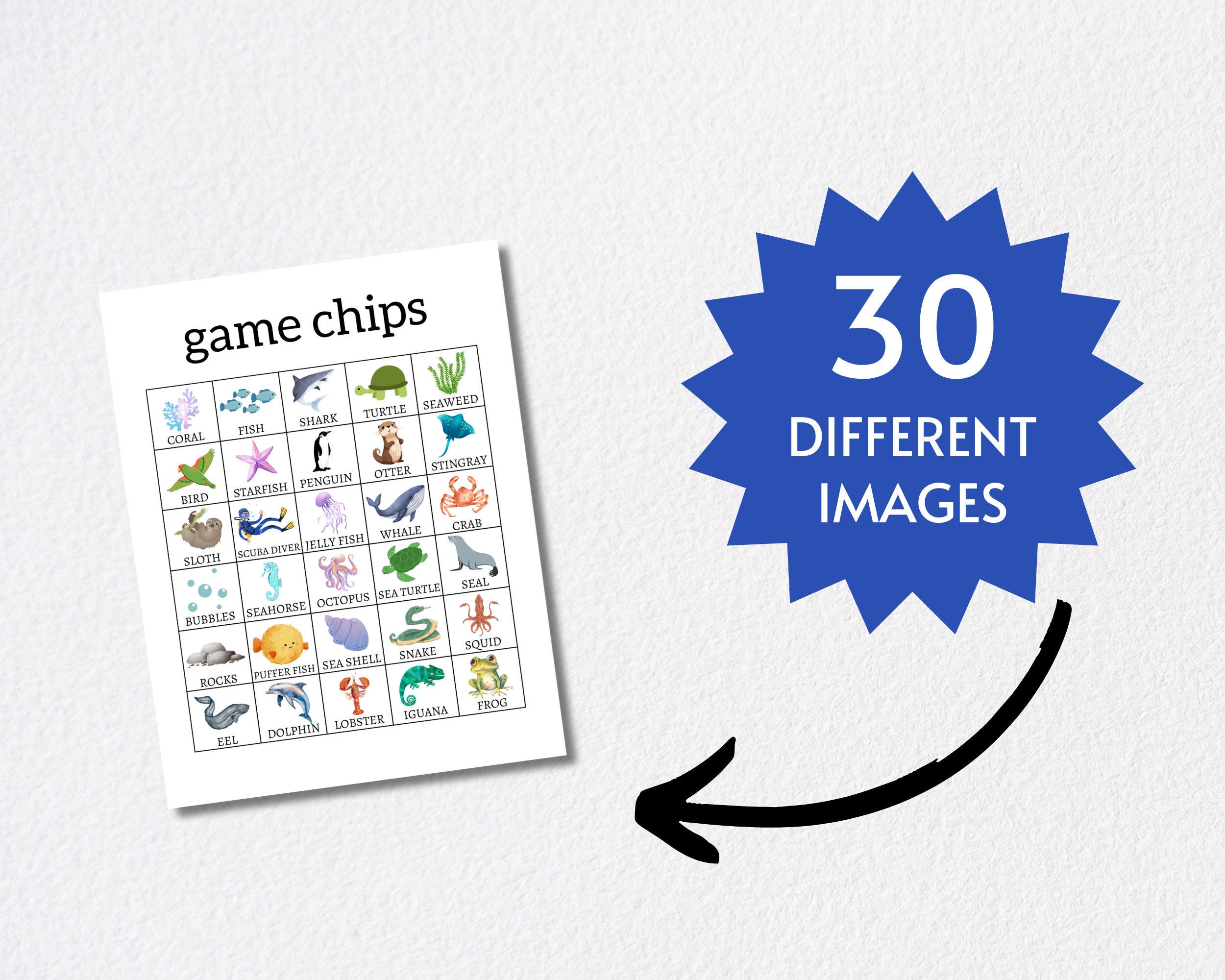 Aquarium Bingo Cards, Printable Under the Sea Party Game, Ocean ...