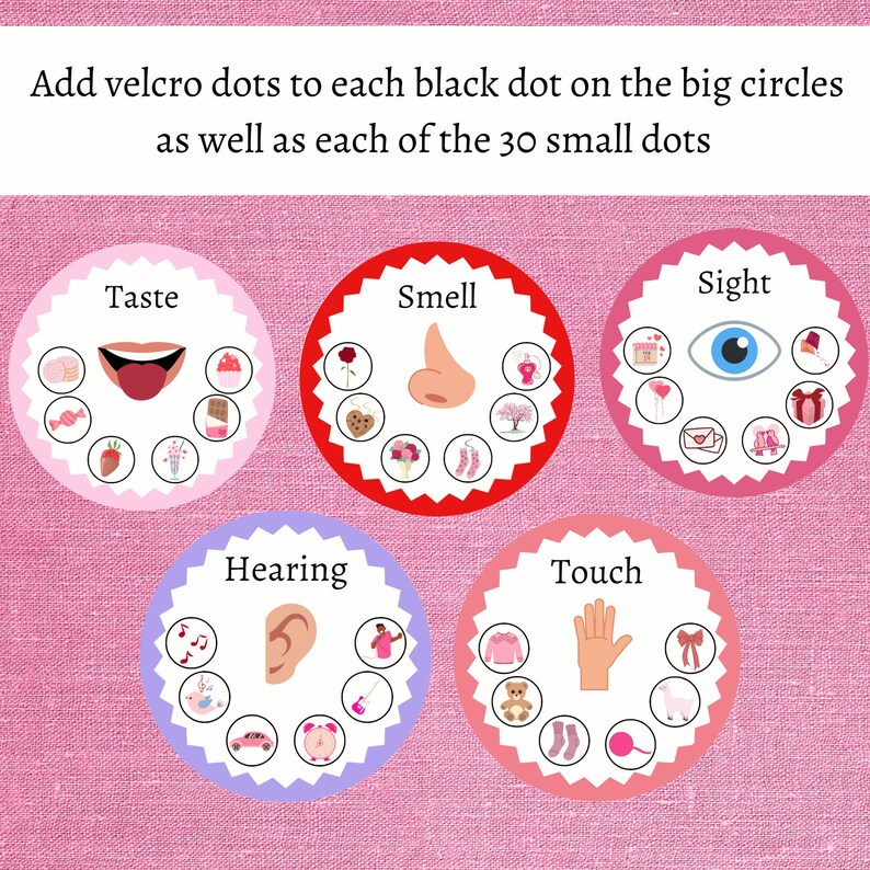 Valentine's Day 5 Senses Sorting Activity for Kids, Printable Learning ...