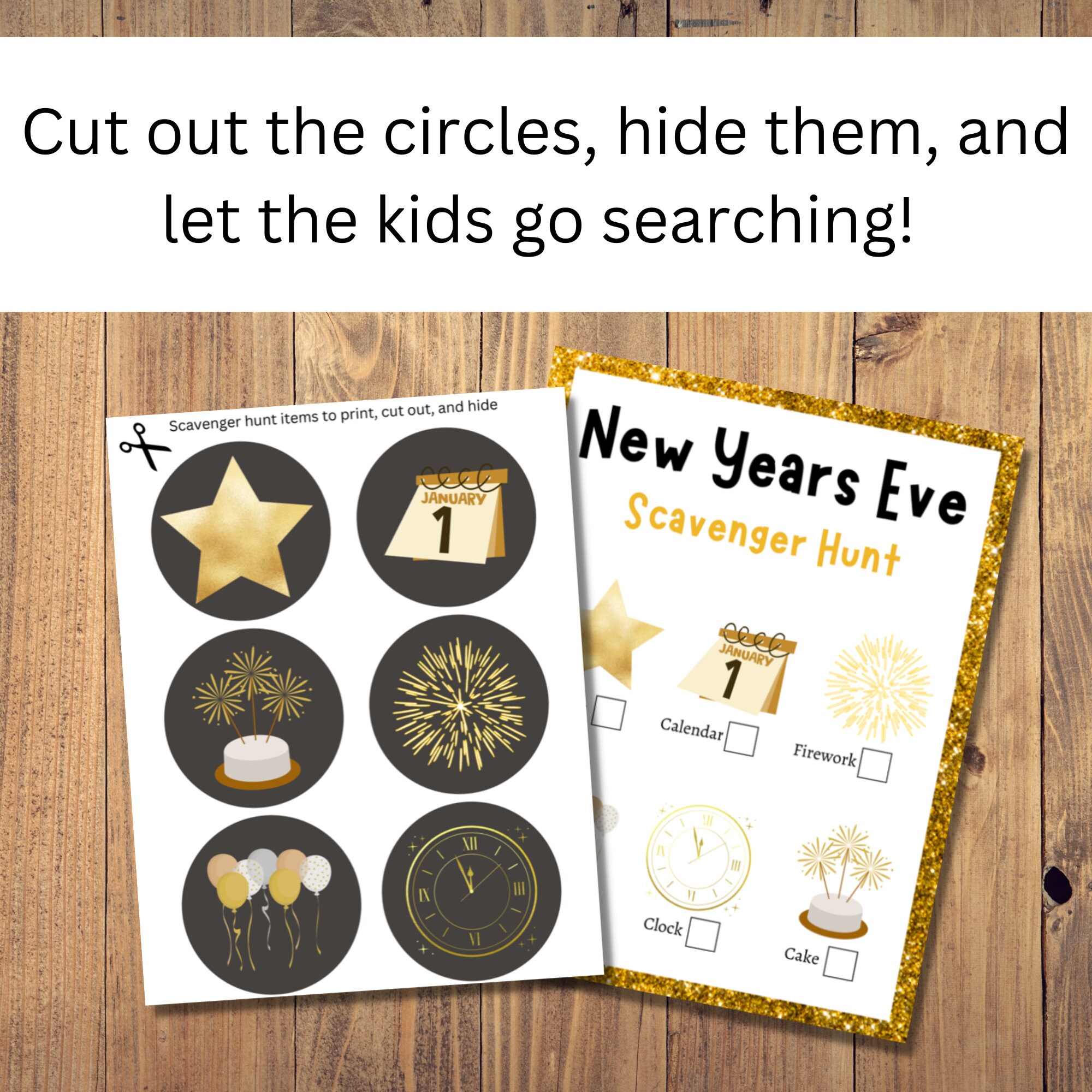 New Year's Eve Scavenger Hunt for Kids, Printable New Year Party Game ...