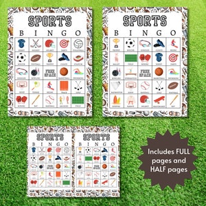 Sports Bingo Cards, Printable Athlete Party Game for Kids, Teens, and ...