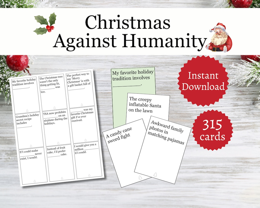 Christmas Against Humanity Card Game, Family Friendly Christmas Party ...