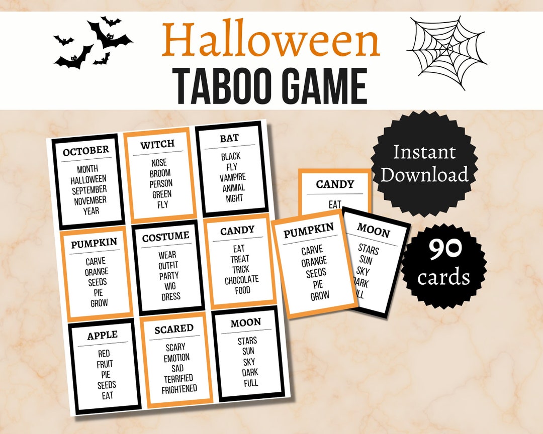 Halloween Taboo Game, Printable Halloween Party Game, October Family ...