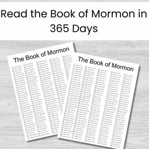 365 Days Book of Mormon Reading Chart, LDS Daily Scripture Reading ...