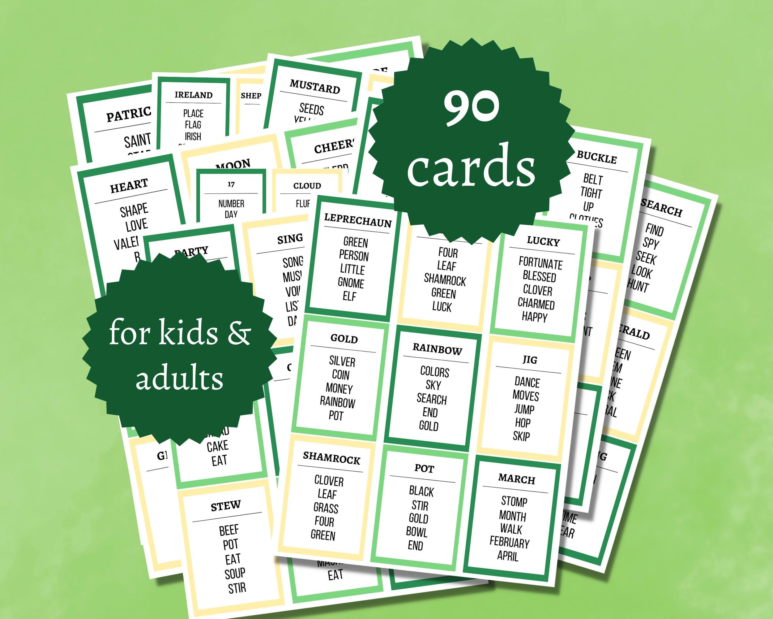 St. Patrick's Day Taboo Game, Printable Party Game for Kids, Teens, and ...