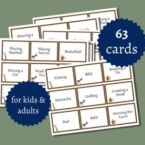 Father's Day Pictionary Game, Printable Charades Cards, Father's Day ...