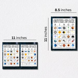 Outer Space Bingo Cards, Solar System Party Game, Printable Planet ...
