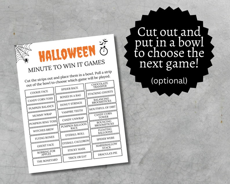 Halloween Minute to Win It Games, October Group Party Games for Kids ...