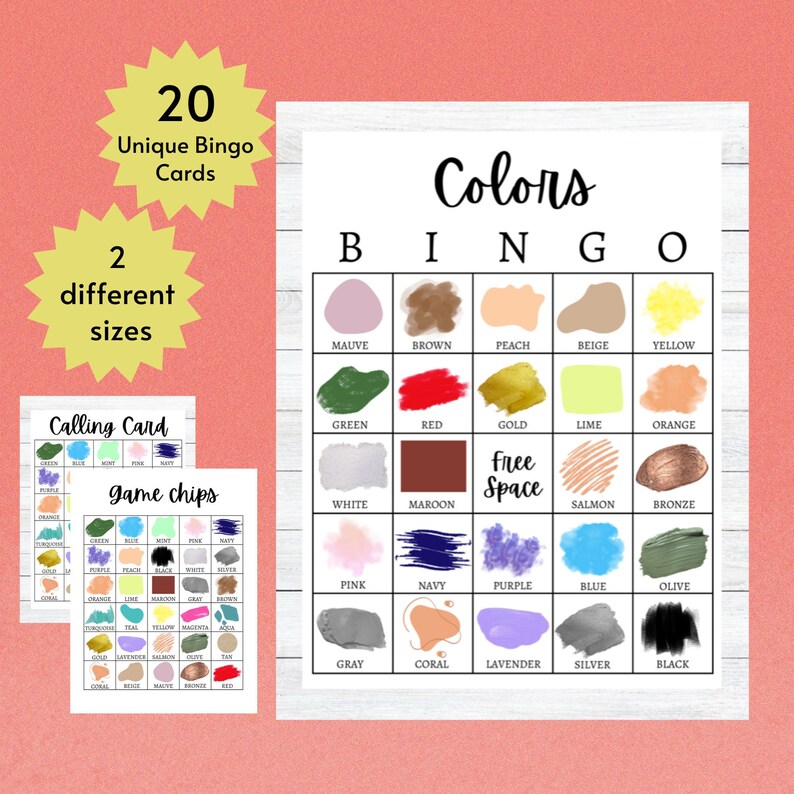 Color Bingo Cards Colors Learning Game for Kids Learning - Etsy