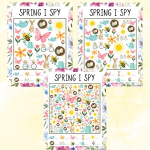 Spring I Spy, Spring Activities for Kids, Printable Easter Games - Etsy