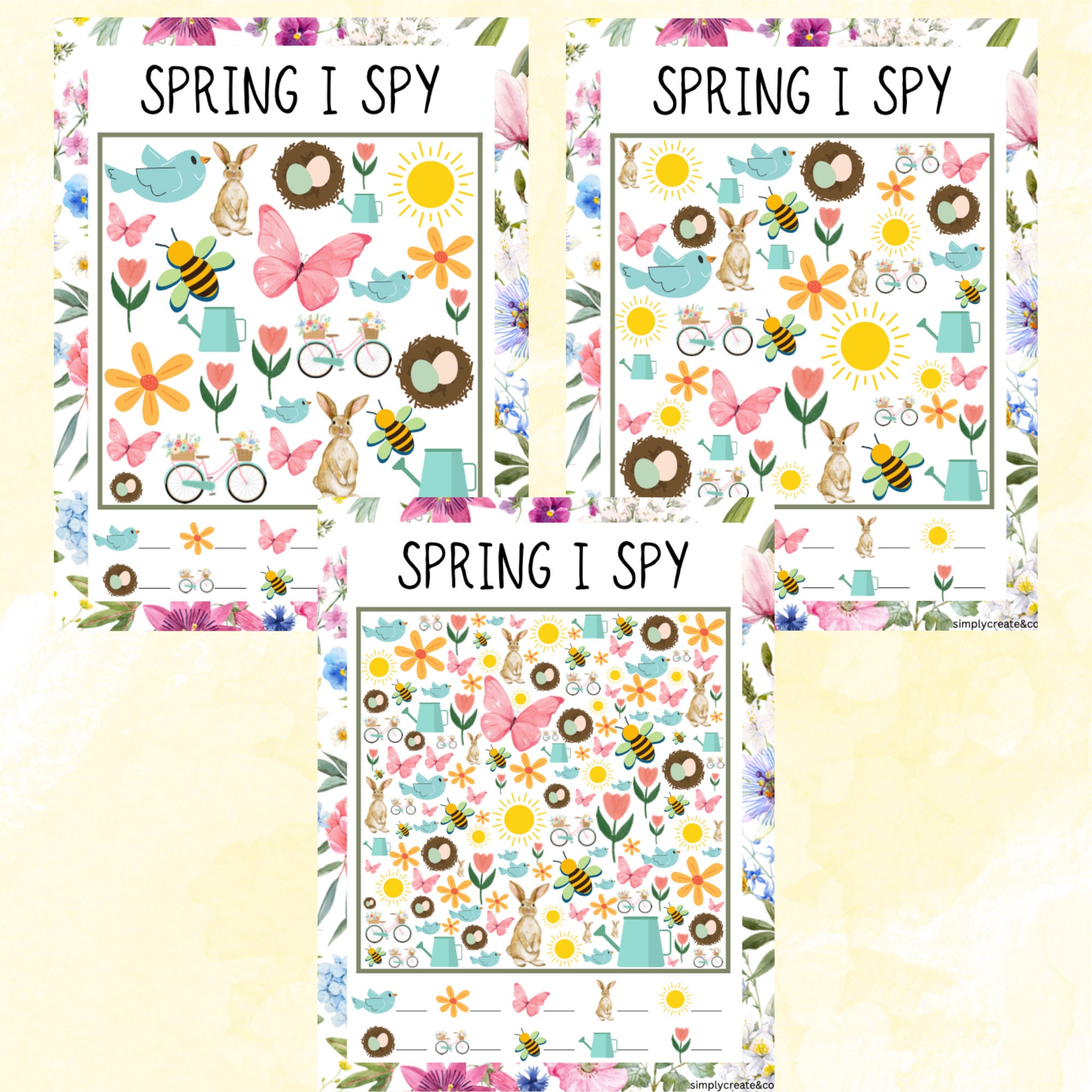 Spring I Spy, Spring Activities for Kids, Printable Easter Games - Etsy