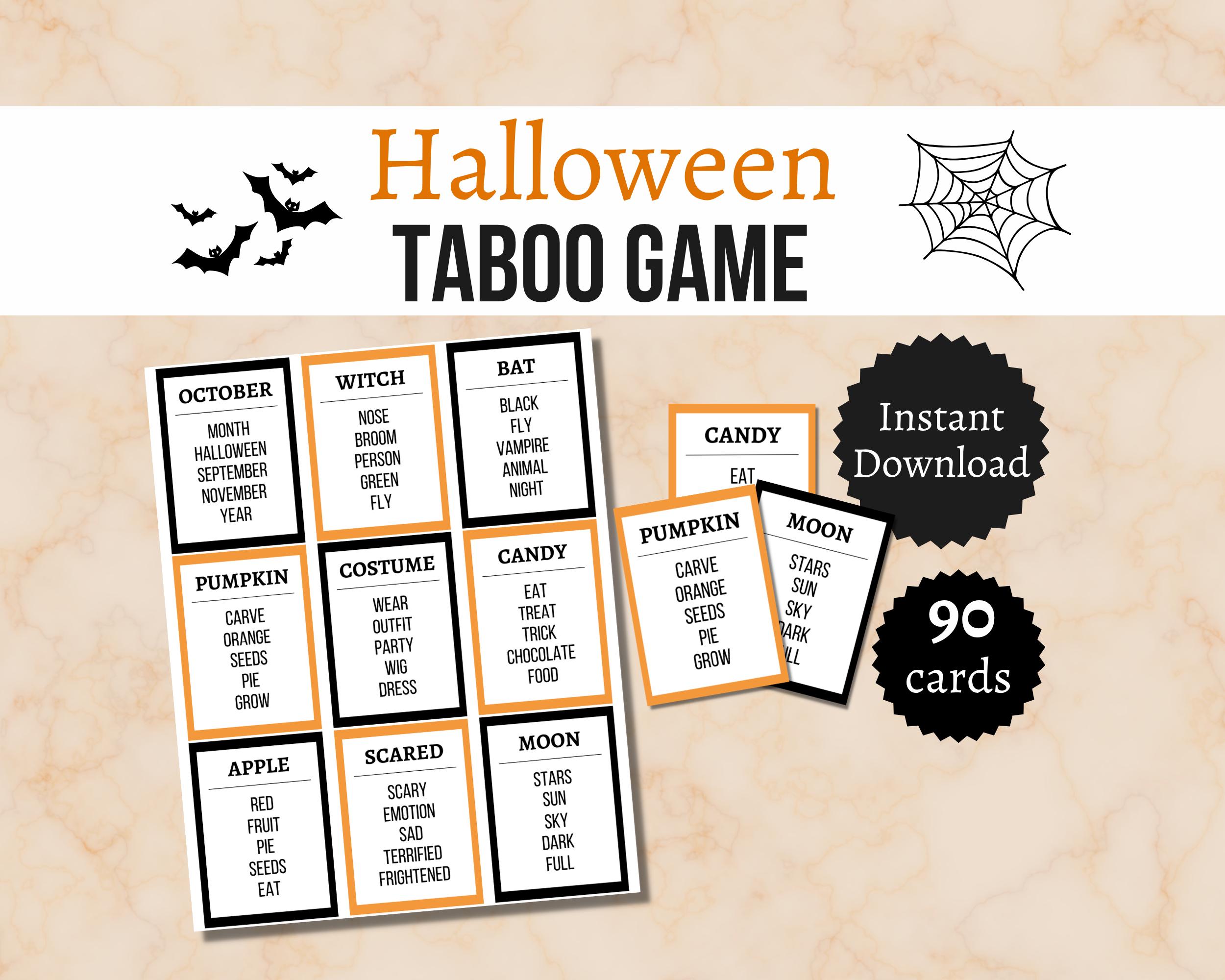 Halloween Taboo Game, Printable Halloween Party Game, October Family ...
