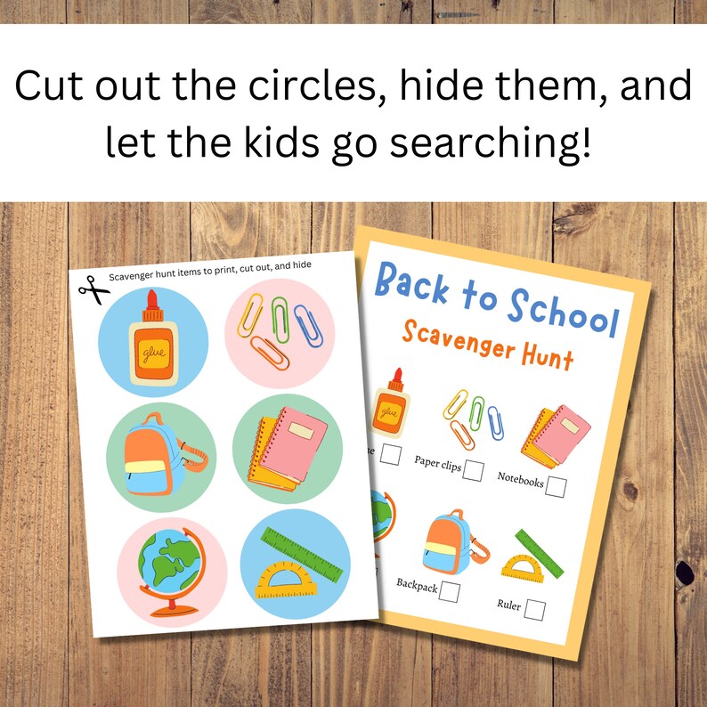 Back to School Scavenger Hunt, Printable Classroom Activity for ...