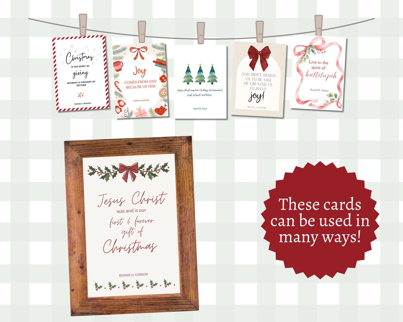 LDS Christmas Quote Cards, Printable Latter-day Saint Holiday Handouts ...