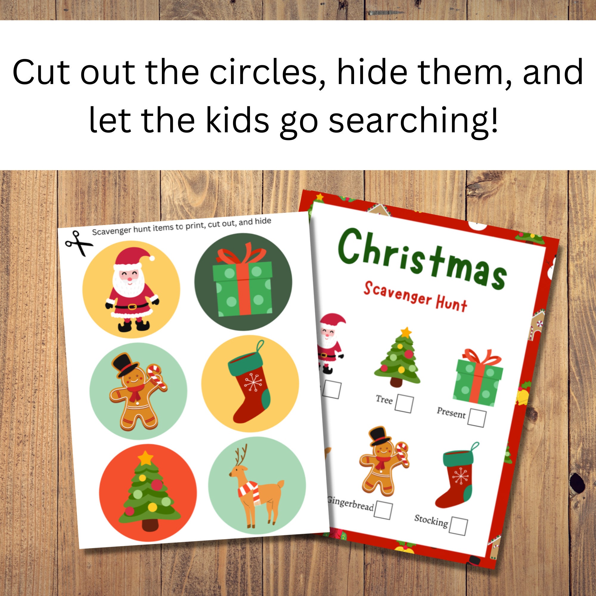 Christmas Scavenger Hunt for Kids, Printable Holiday Party Game for ...