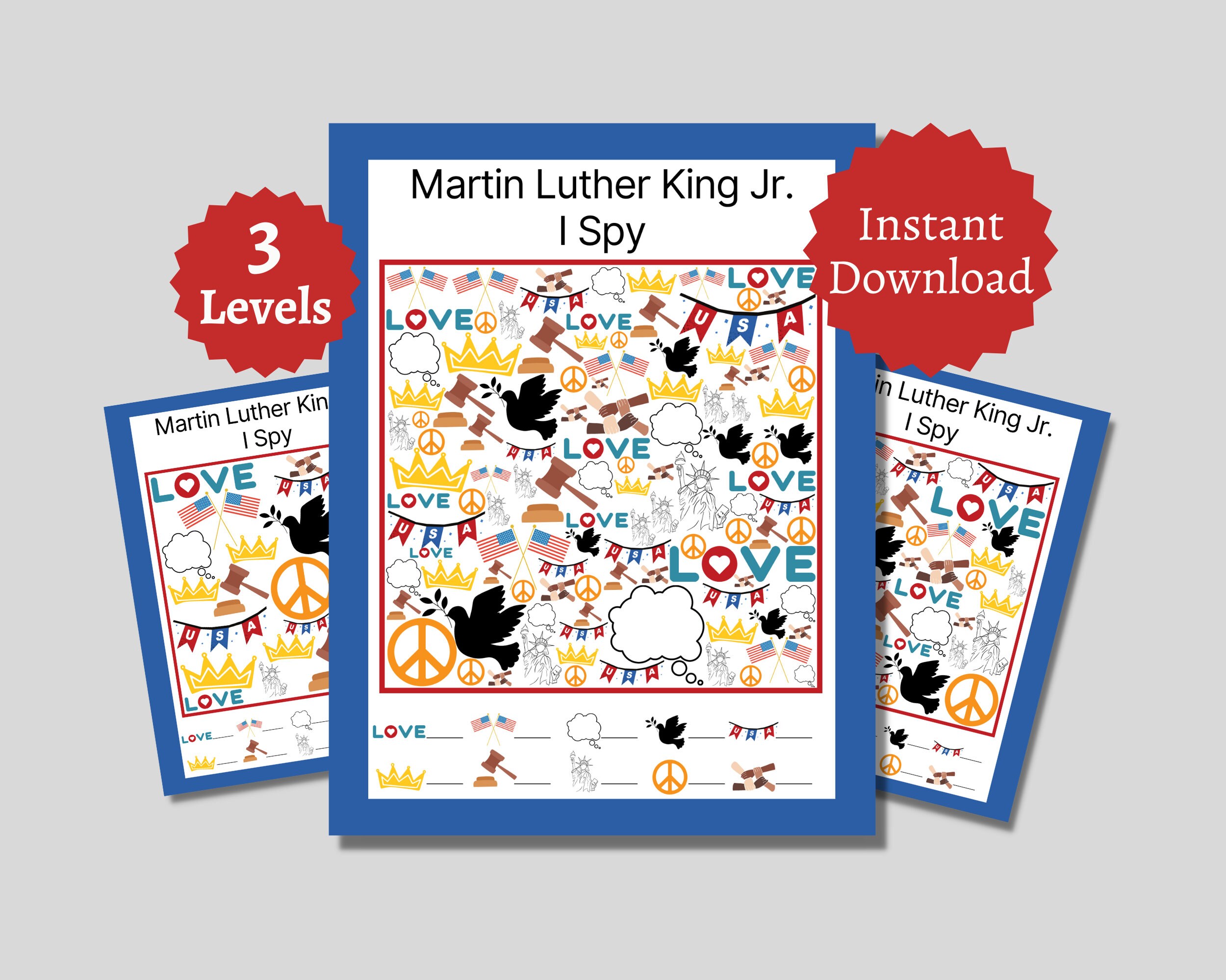 Martin Luther King Jr. I Spy Game, Printable MLK Day Activity for Kids ...