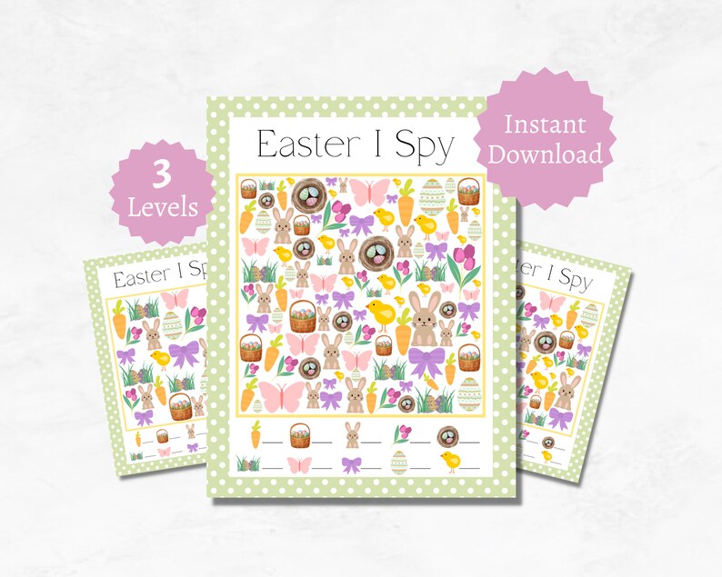 Easter I Spy Game, Printable Easter Party Activity for Kids, Includes ...