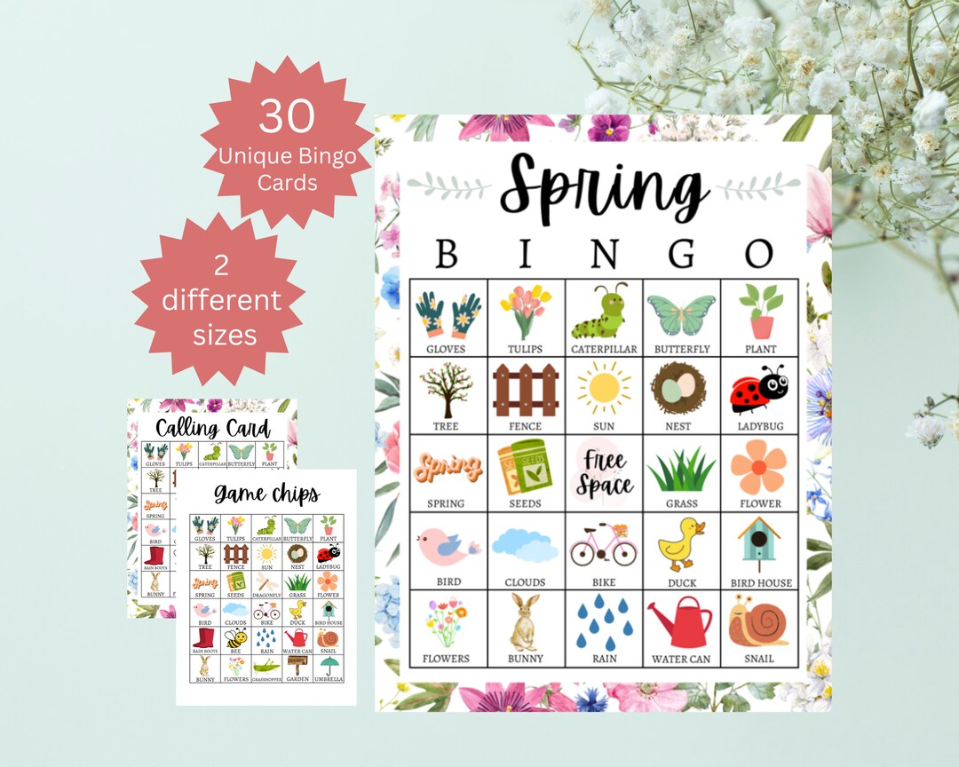 Spring Bingo Spring Activities Printable Easter Games - Etsy