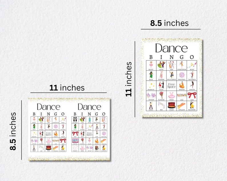 Dance Bingo Cards, Printable Dancer Party Game for Kids, Teens, and ...